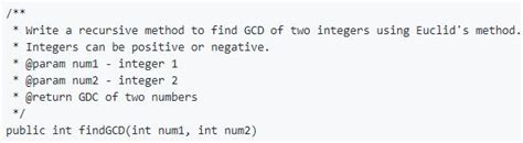 Solved Write A Recursive Method To Find Greatest Common