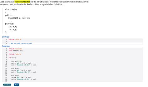 Solved Add An Unusual Copy Constructor For The Point Class Chegg