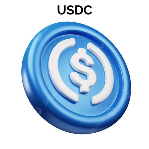 Usd Coin Or Usdc Blue 3d Rendering Tilted Right View Cryptocurrency