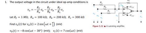 Solved The Output Voltage In The Circuit Under Ideal Op Chegg Com