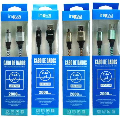 cabo micro usb v8 carregador e dados para celular kit com 4 cabos 2 metros webstore