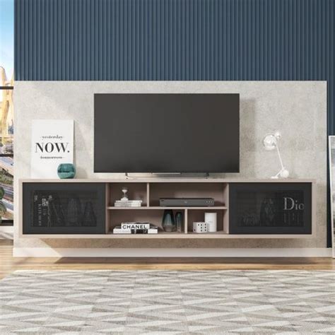 Rack Suspenso para TV até 75 Polegadas 220cm em BP Porta Telada