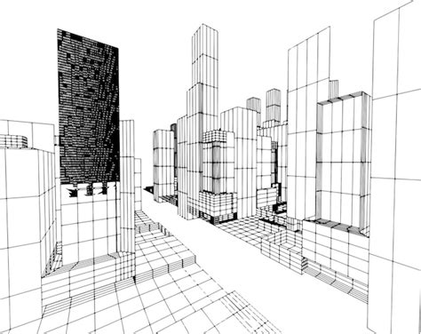 3d Drawing City