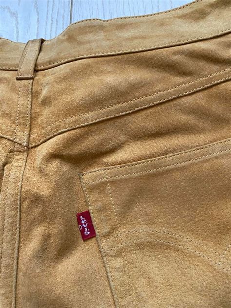 Levis Unisex Vintage Leather Nubuk Pants Trousers Siz Gem