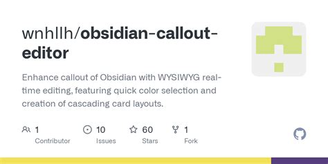 obsidian callout editor manifest json at main · wnhllh obsidian callout