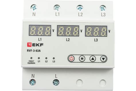 Реле выбора фаз с дисплеем EKF RVF-3-63А PROxima RVF-3-63a - выгодная ...