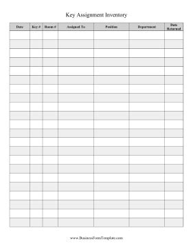 Key Assignment Inventory Template