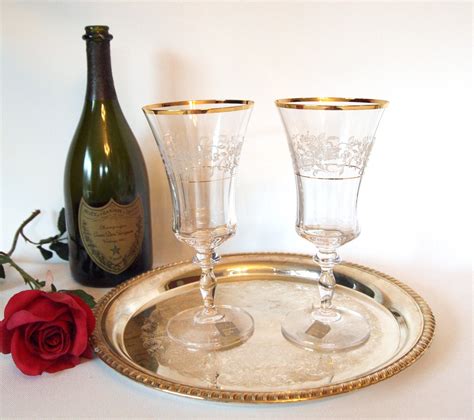 Vintage Mikasa Antique Lace Crystal Goblets Set Of