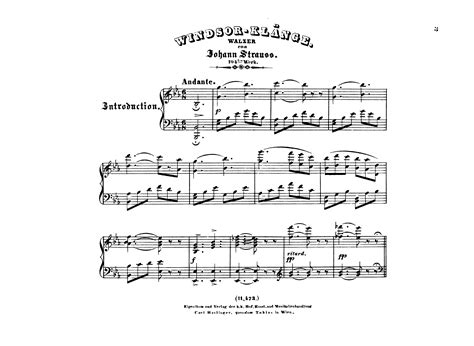 Strauss Iijohann Windsor Klänge Walzer Op104 For Piano Free