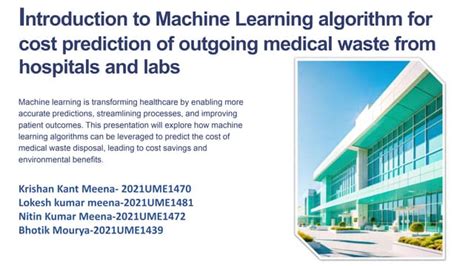 Macine Learing Algorithm For Cost Predctionpptx