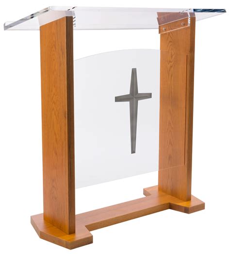 Wide Church Podium Solid Oak Base And Sides Displays2go