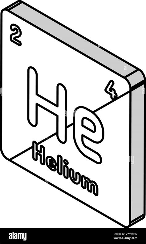 Helium Chemical Element Isometric Icon Vector Illustration Stock Vector