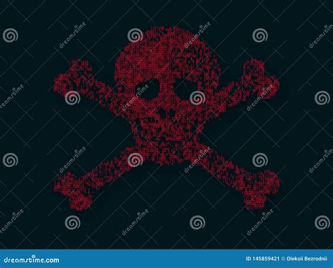 Binary Code Skull Stock Vector Illustration Of Skull 145859421