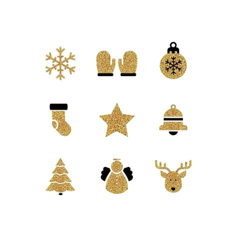 Vector Conjunto De Iconos De La Navidad Vector Premium