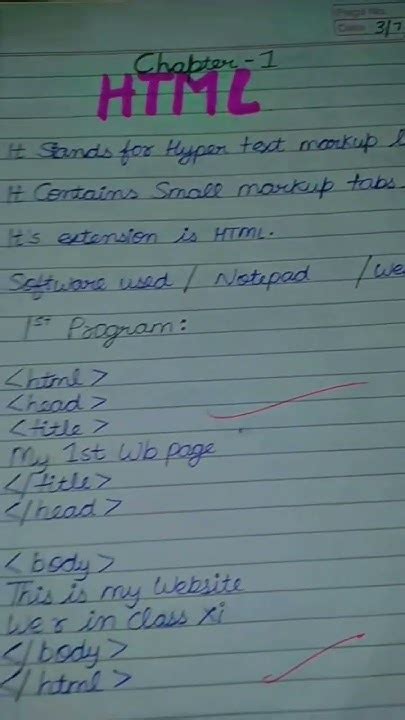 Class11th Web Application Ch 1 Html Hypertextmarkuplanguage Program Basichtml Tags Youtube