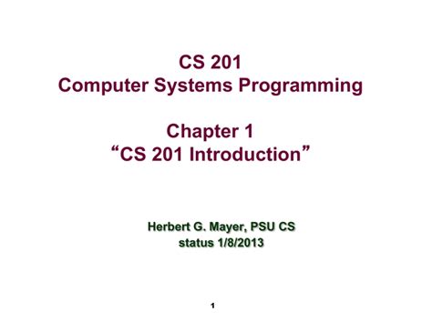 LN 1 CS201 Intro