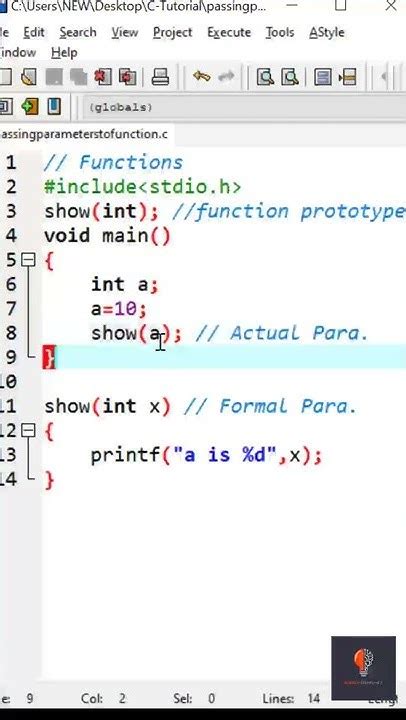 Function Arguments In C Functions Functionsinc Youtube