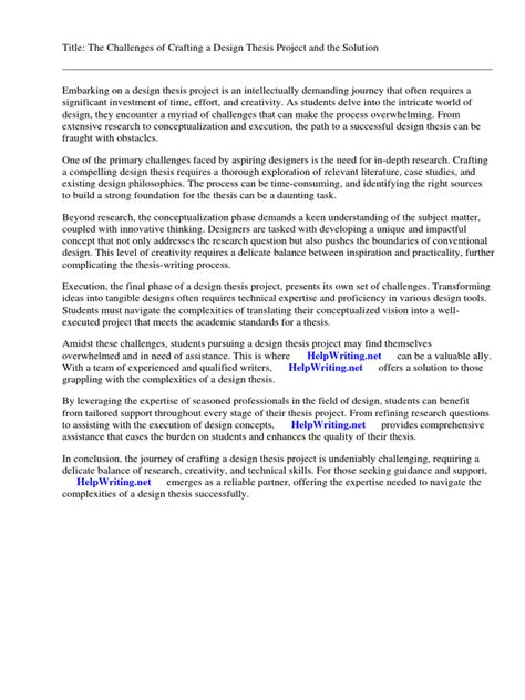 Design Thesis Project Pdf