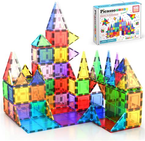 Picassotiles 100 Piezas Juego De 100 Magnet Tiles De Construcción De
