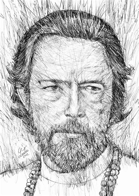 Alan Watts Pencil Portrait 1 Drawing By Fabrizio Cassetta Fine Art