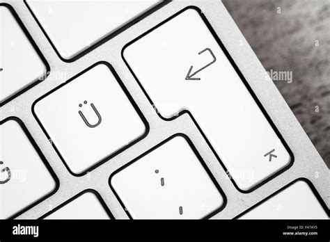 Close Up Of A White Gray Computer Keyboard Focus On Enter Key Stock Photo Alamy