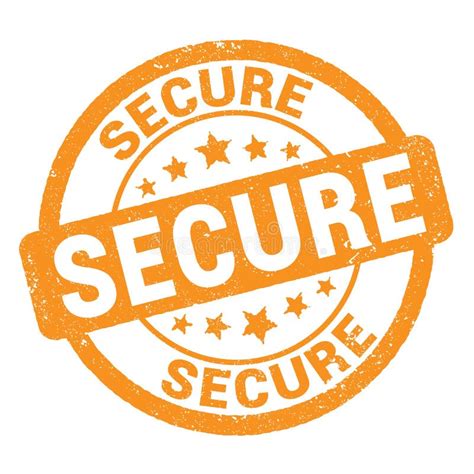 Secure Text Written On Orange Stamp Sign Stock Illustration