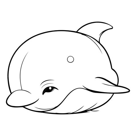 Delfim De Desenho Animado Bonito Ilustração Vetorial De Um Delfim De Desenhos Animados Bonito