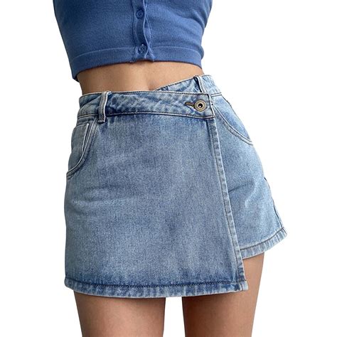 Ehrwe Womens Summer High Waisted Stretch Denim Shorts High Waist A
