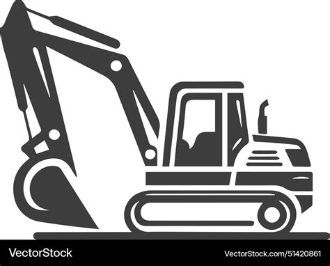 Minimal Modern Backhoe Royalty Free Vector Image