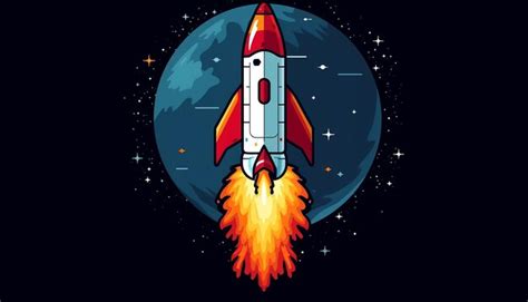 Premium Photo Pixel Style Rocket