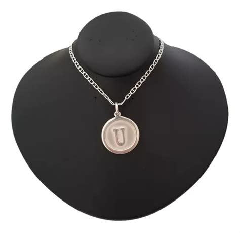 Cadena Y Dije Modelo Circular De La U De Plata 950 Cuotas sin interés