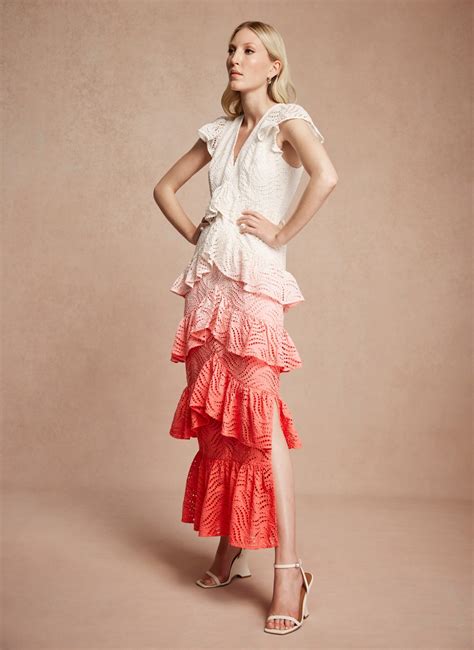 Pink Ombre Tiered Maxi Dress Mint Velvet
