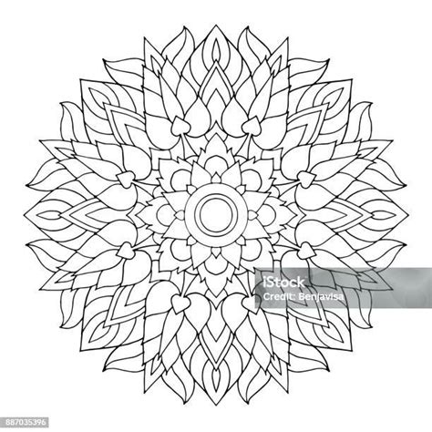 脈輪曼荼羅圖示符號 花卉花卉 向量手繪 插畫設計概念標誌畫向量圖形及更多著色圖片 著色 靜觀 恢復 Istock