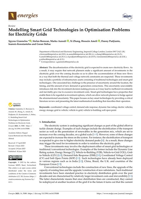 pdf modelling smart grid technologies in optimisation problems for