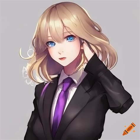 Anime Style Portrait Of A Girl With Blond Hair And Blue Eyes On Craiyon