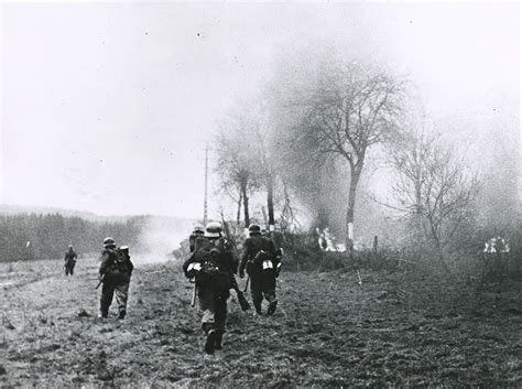 German Soldiers Advance During Ardennes Offensive