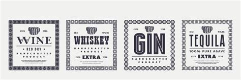 Gin Label Template Vector Images Over