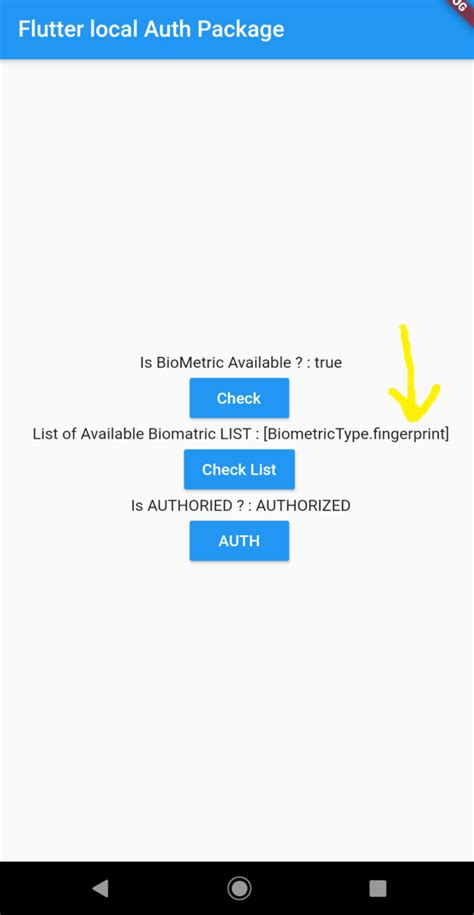 flutter authentication flutter fingerprint scanner local auth package