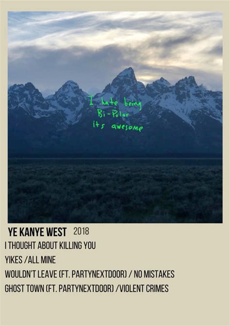 Ye Kanye West 2018 Album Cover Music Poster Ideas Music Poster