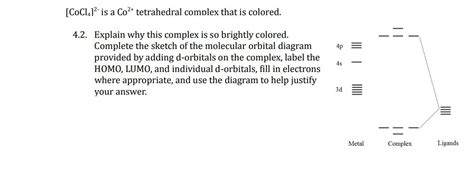 Solved [cocl4]2− Is A Co2 Tetrahedral Comblex That Is