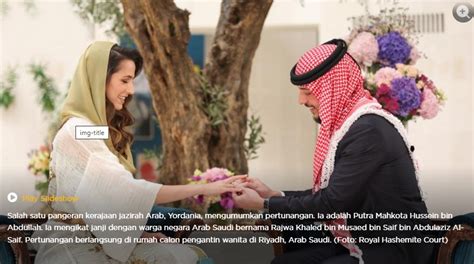 Putra Mahkota Yordania Hussein Tunangan Dengan Gadis Arab