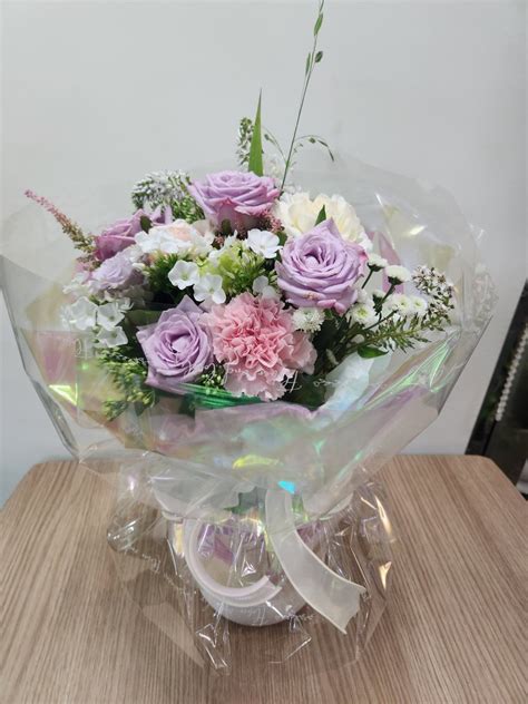 플라워 퍼플 꽃다발 배민 장보기∙쇼핑