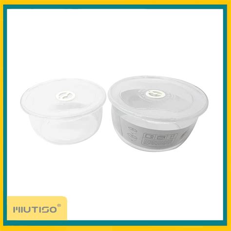 Miutiso Clear Plastic Food Storage Bowl Container Round Food Cointainers Boxes With Snap Lids
