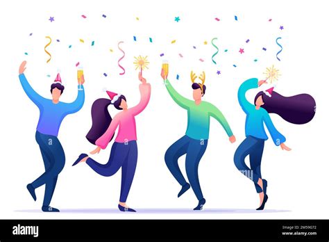 Young People At A Christmas Corporate Party Dancing Having Fun Flat
