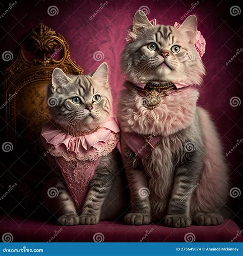 Cats Dressed As Crazy Scientists Experiment Created With Generative Ai Technology Stock