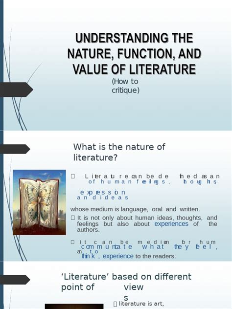 lesson 1 understanding the nature function and value of literature pdf