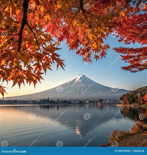 Mt Fuji In Autumn At Lake Kawaguchiko Royalty Free Stock Image
