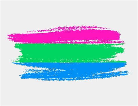 Polysexual pride flag mit pinsel auf weißem hintergrund gemalt lgbt