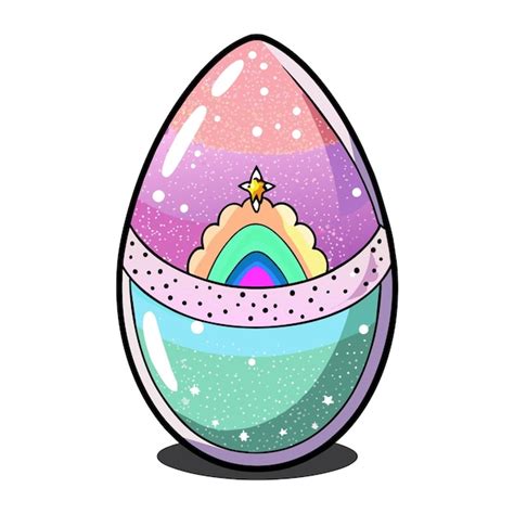 A Colorful Egg With A Rainbow On The Bottom Premium Ai Generated Vector