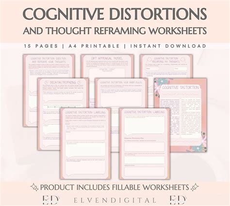 Cognitive Distortion Worksheets Therapy Cognitive Psychology Worksheets